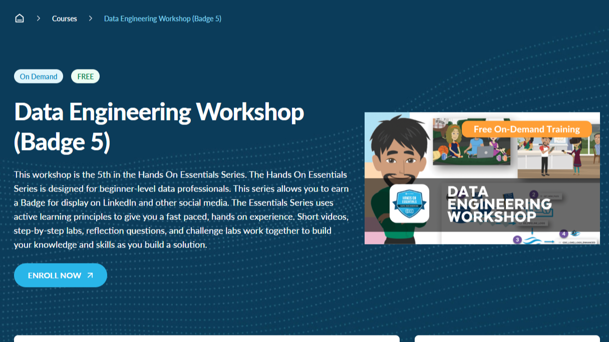 Data Engineering Workshop (Badge 5) Data Engineering Workshop (Badge 5)