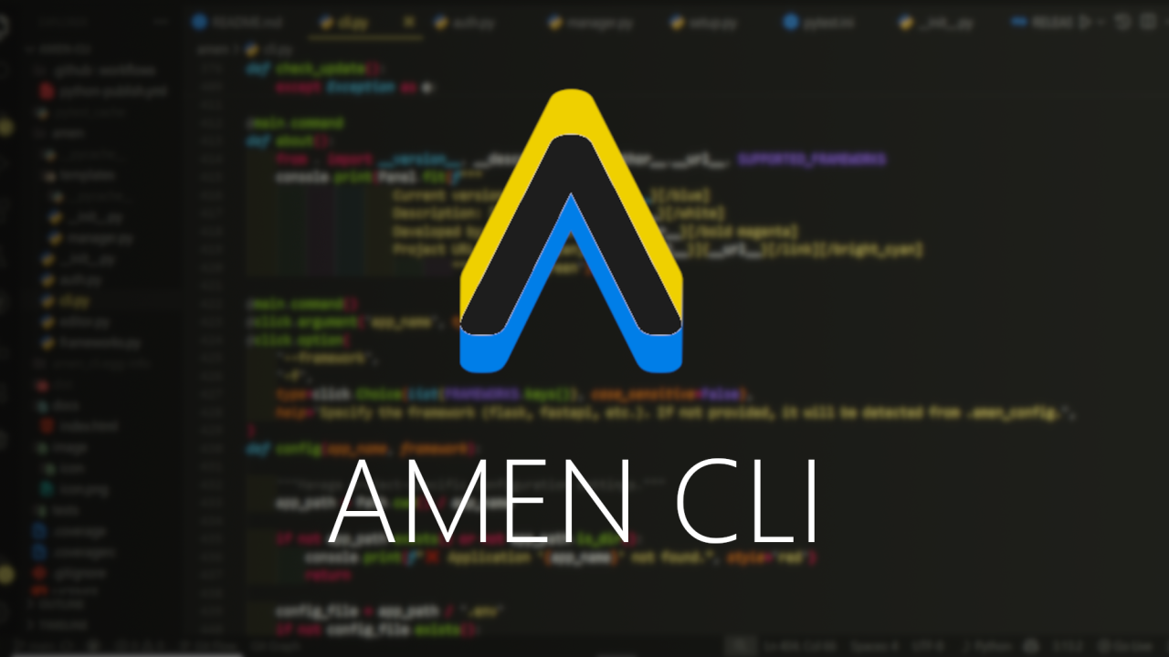 Streamlining Python Web App Development with Amen-CLI 🚀 Streamlining Python Web App Development with Amen-CLI 🚀