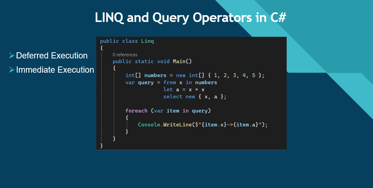 LINQ and Query Operators in C# LINQ and Query Operators in C#