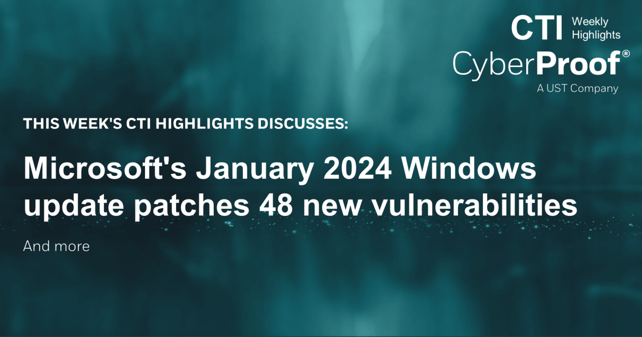 Microsoft's January 2024 Windows update patches 48 new vulnerabilities Microsoft's January 2024 Windows update patches 48 new vulnerabilities