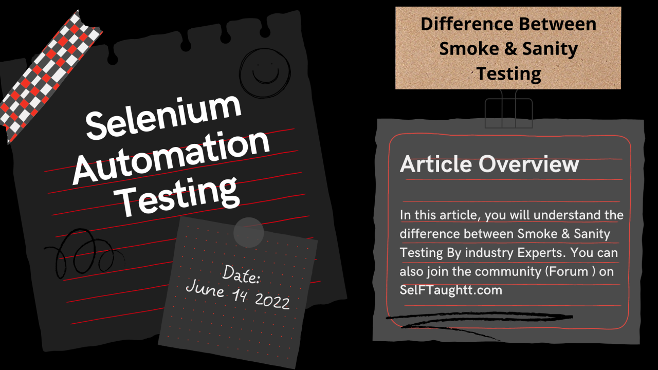 Difference between smoke and sanity testing. Difference between smoke and sanity testing.