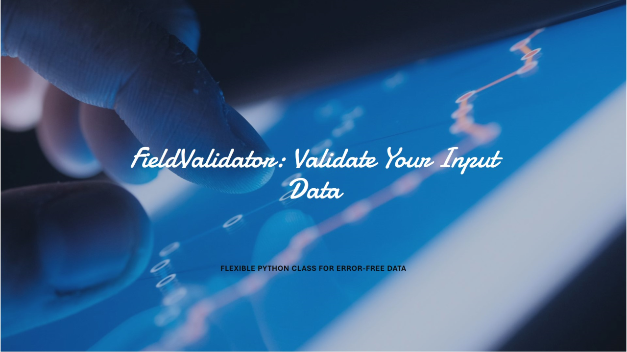 FieldValidator: A Flexible Python Class for Validating Input Data FieldValidator: A Flexible Python Class for Validating Input Data