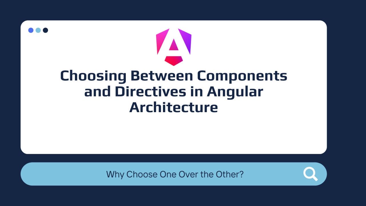 Choosing Between Components and Directives in Angular Architecture Choosing Between Components and Directives in Angular Architecture