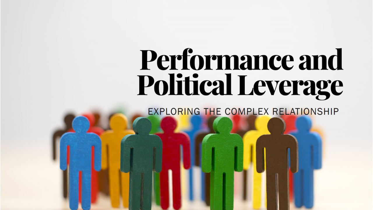 Performance and Political Leverage: A Complex Relationship Performance and Political Leverage: A Complex Relationship