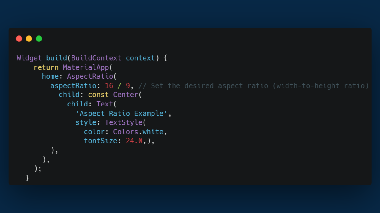 AspectRatio in Flutter Application AspectRatio in Flutter Application