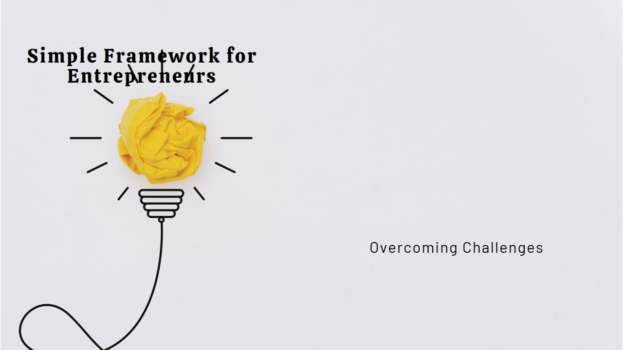 Overcoming Challenges: A Simple Framework for Entrepreneurs Overcoming Challenges: A Simple Framework for Entrepreneurs