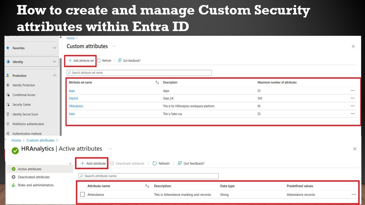 How to create and manage Custom Security attributes within Entra ID How to create and manage Custom Security attributes within Entra ID