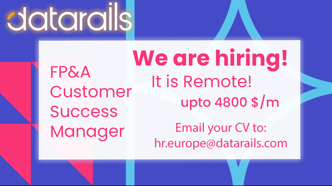 We are hiring! Remote FP&A Customer Success Manager wanted! Upto 4800 usd/m We are hiring! Remote FP&A Customer Success Manager wanted! Upto 4800 usd/m