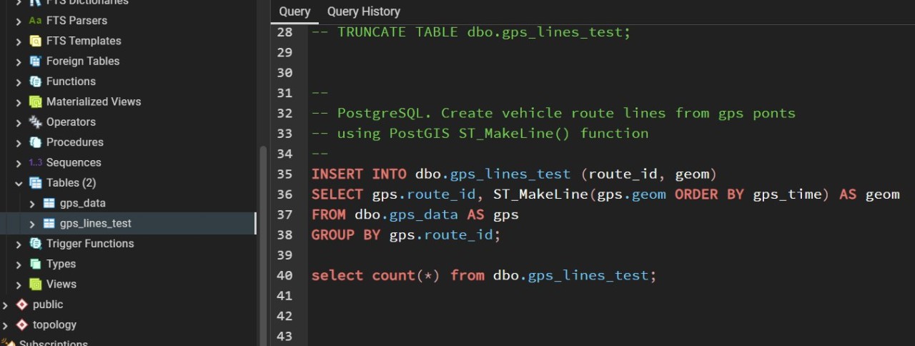 PostgreSQL. Create route lines from gps points using PostGIS ST ... PostgreSQL. Create route lines from gps points using PostGIS ST ...