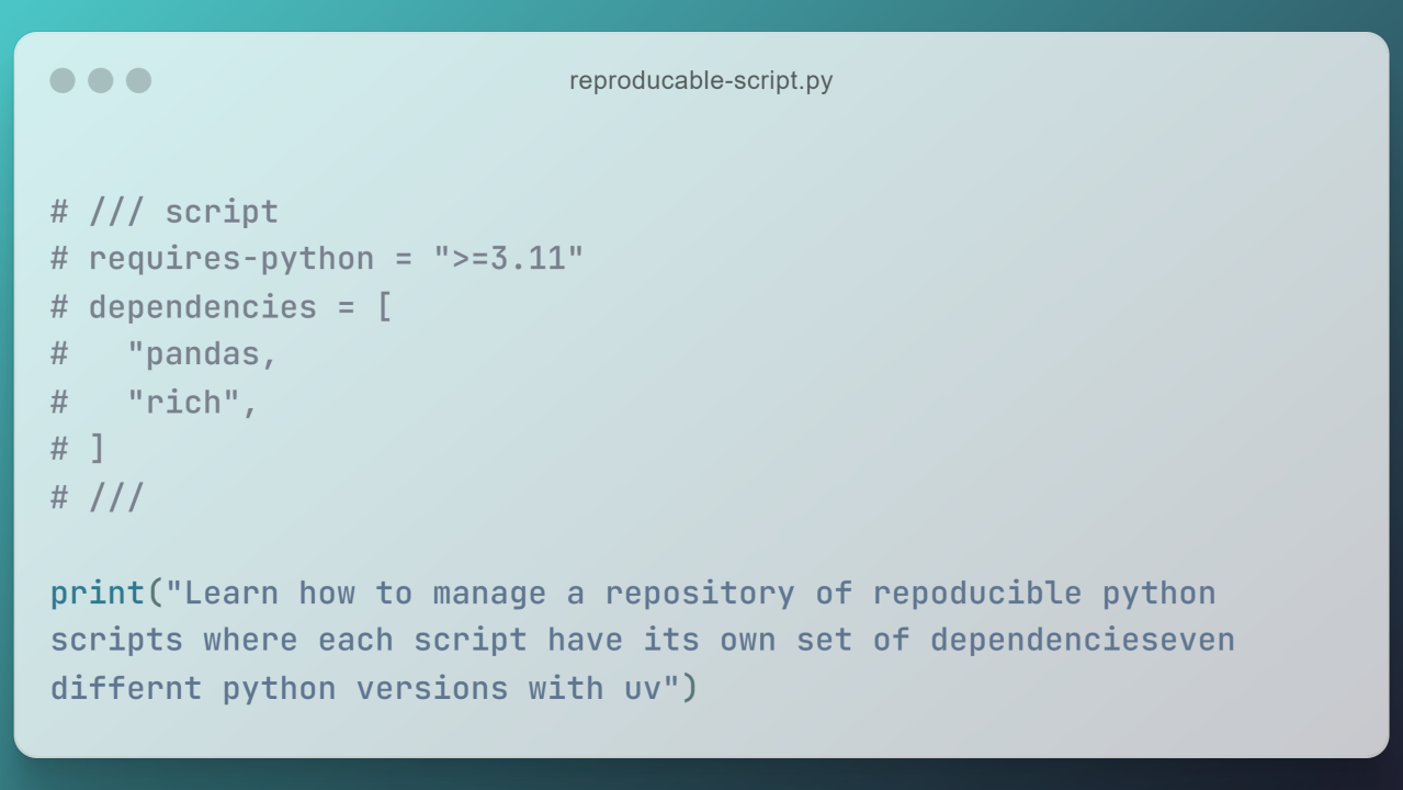 Managing and Sharing Reproducible Python Scripts with uv Managing and Sharing Reproducible Python Scripts with uv