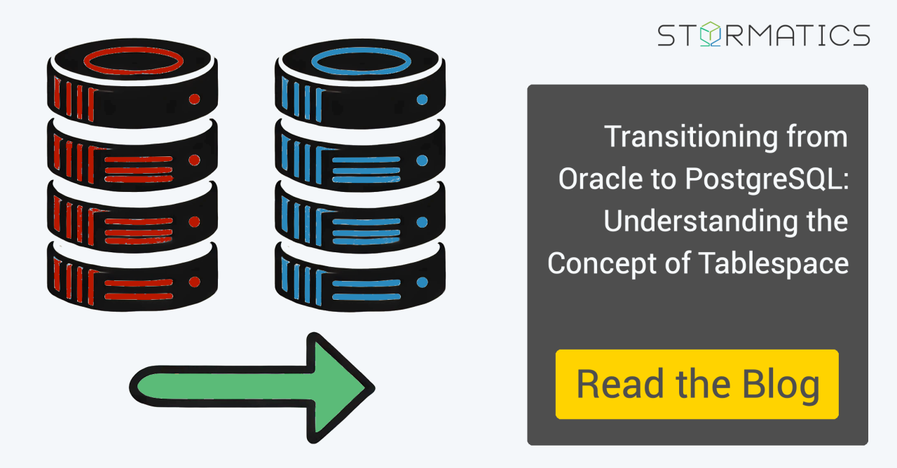 Transitioning from Oracle to PostgreSQL: Tablespaces Transitioning from Oracle to PostgreSQL: Tablespaces