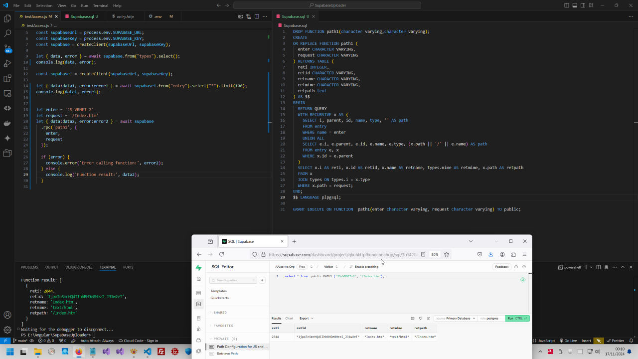 Supabase uploader and my new PostgreSQL CTE function for Supabase Supabase uploader and my new PostgreSQL CTE function for Supabase