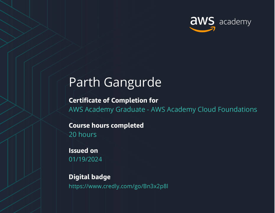 AWS Academy Cloud Foundations Certificate By AWS Academy Graduate AWS Academy Cloud Foundations Certificate By AWS Academy Graduate