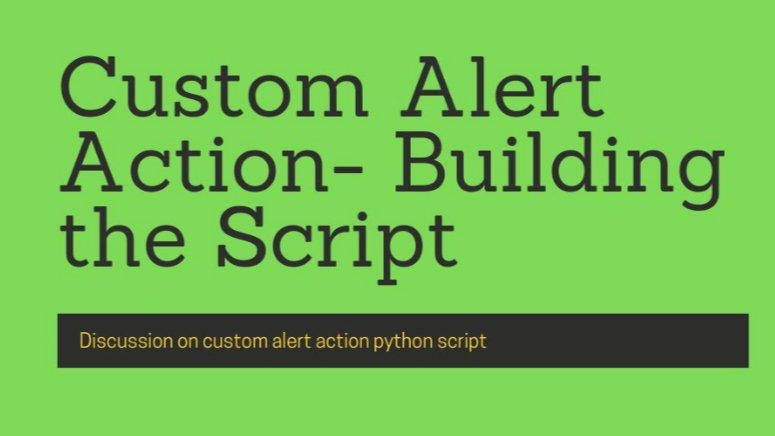 Splunk Alert Action Splunk Alert Action