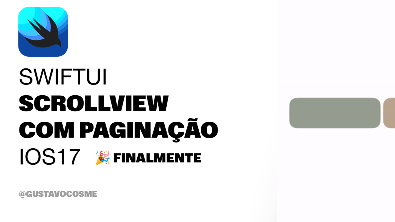 SwiftUI ScrollView com paginação iOS17 - 🎉 FINALMENTE. SwiftUI ScrollView com paginação iOS17 - 🎉 FINALMENTE.