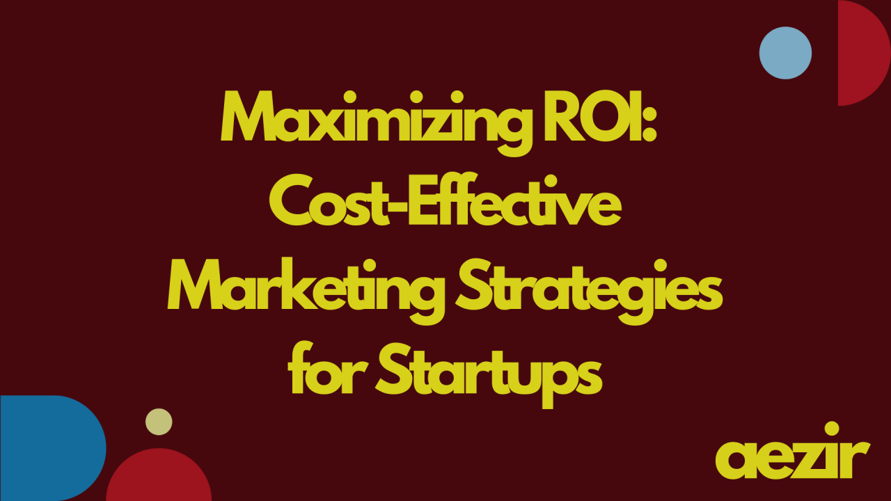 Maximizing ROI: Cost-Effective Marketing Strategies for Startups Maximizing ROI: Cost-Effective Marketing Strategies for Startups