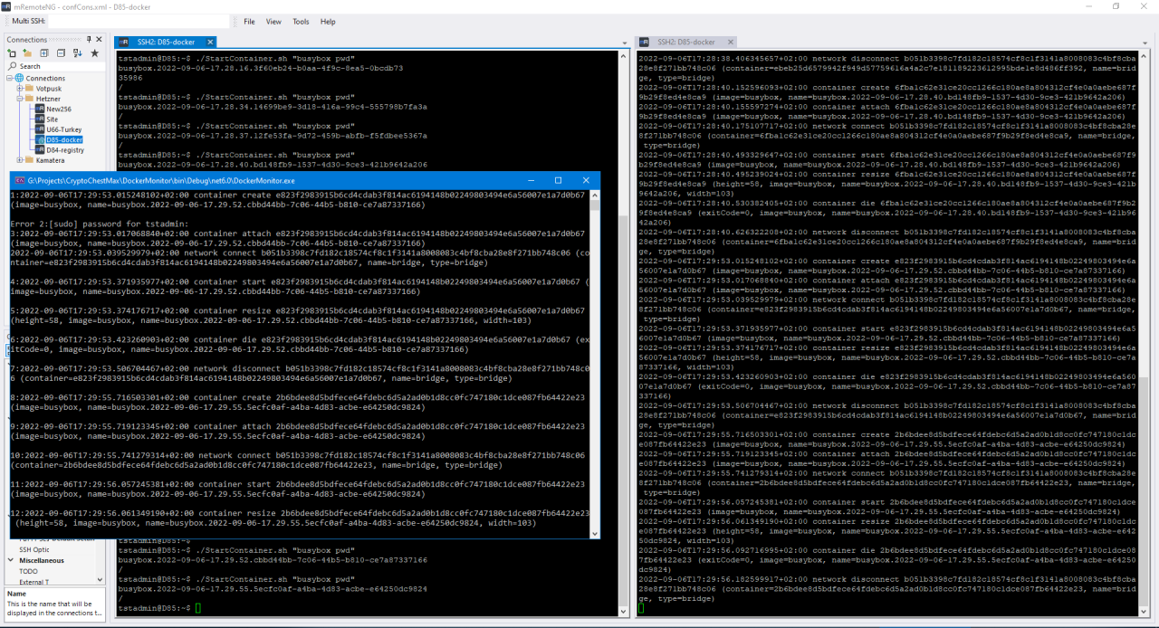 Monitoring docker events Monitoring docker events