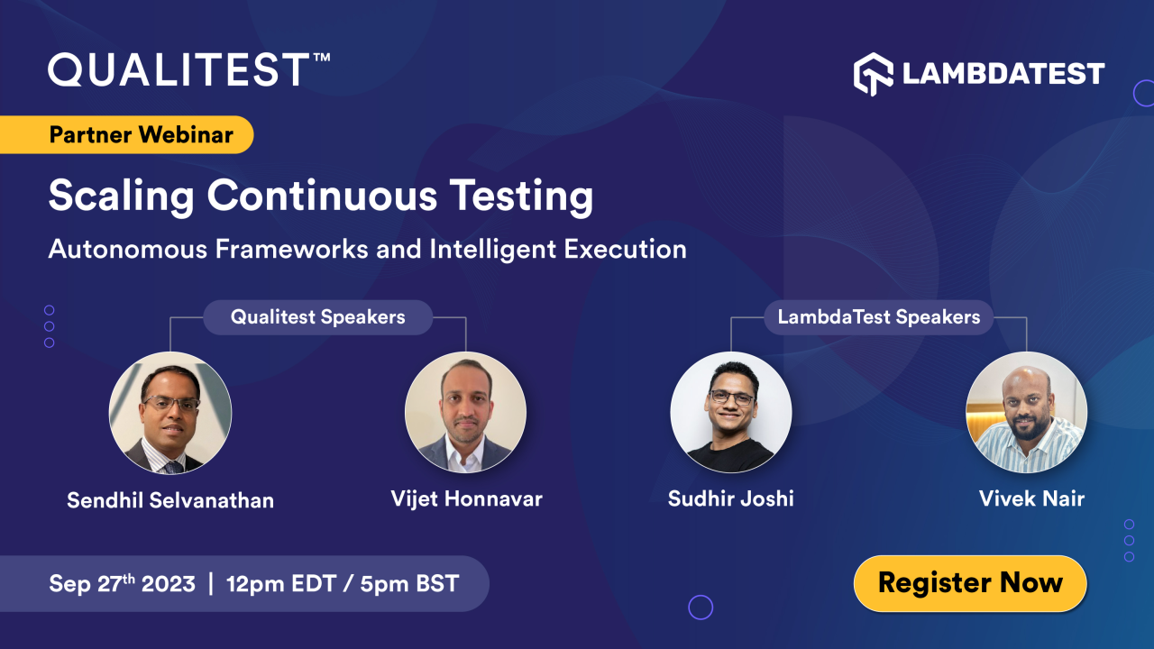 Scaling Continuous Testing: Autonomous Frameworks and Intelligent ... Scaling Continuous Testing: Autonomous Frameworks and Intelligent ...