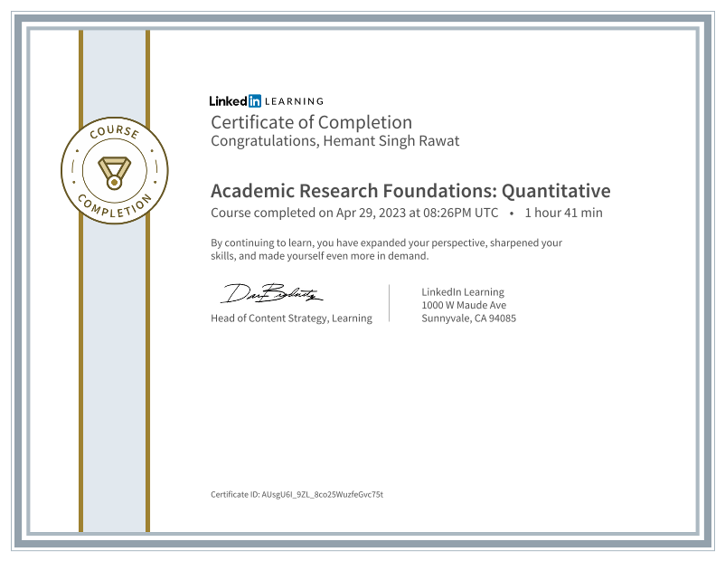 Hemant Singh Rawat on LinkedIn: Certificate of Completion Hemant Singh Rawat on LinkedIn: Certificate of Completion