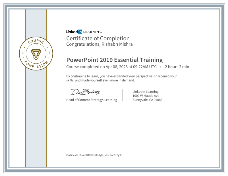 Rishabh Mishra on LinkedIn: Certificate of Completion Rishabh Mishra on LinkedIn: Certificate of Completion