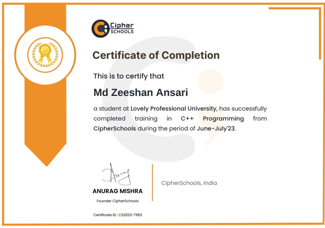 Md. Zeeshan Ansari on LinkedIn: #cplusplus #programming #cipherschools ... Md. Zeeshan Ansari on LinkedIn: #cplusplus #programming #cipherschools ...