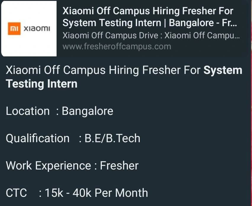 Harsh Gupta on LinkedIn: #hiringalerts #hiring #xiaomi # ... Harsh Gupta on LinkedIn: #hiringalerts #hiring #xiaomi # ...