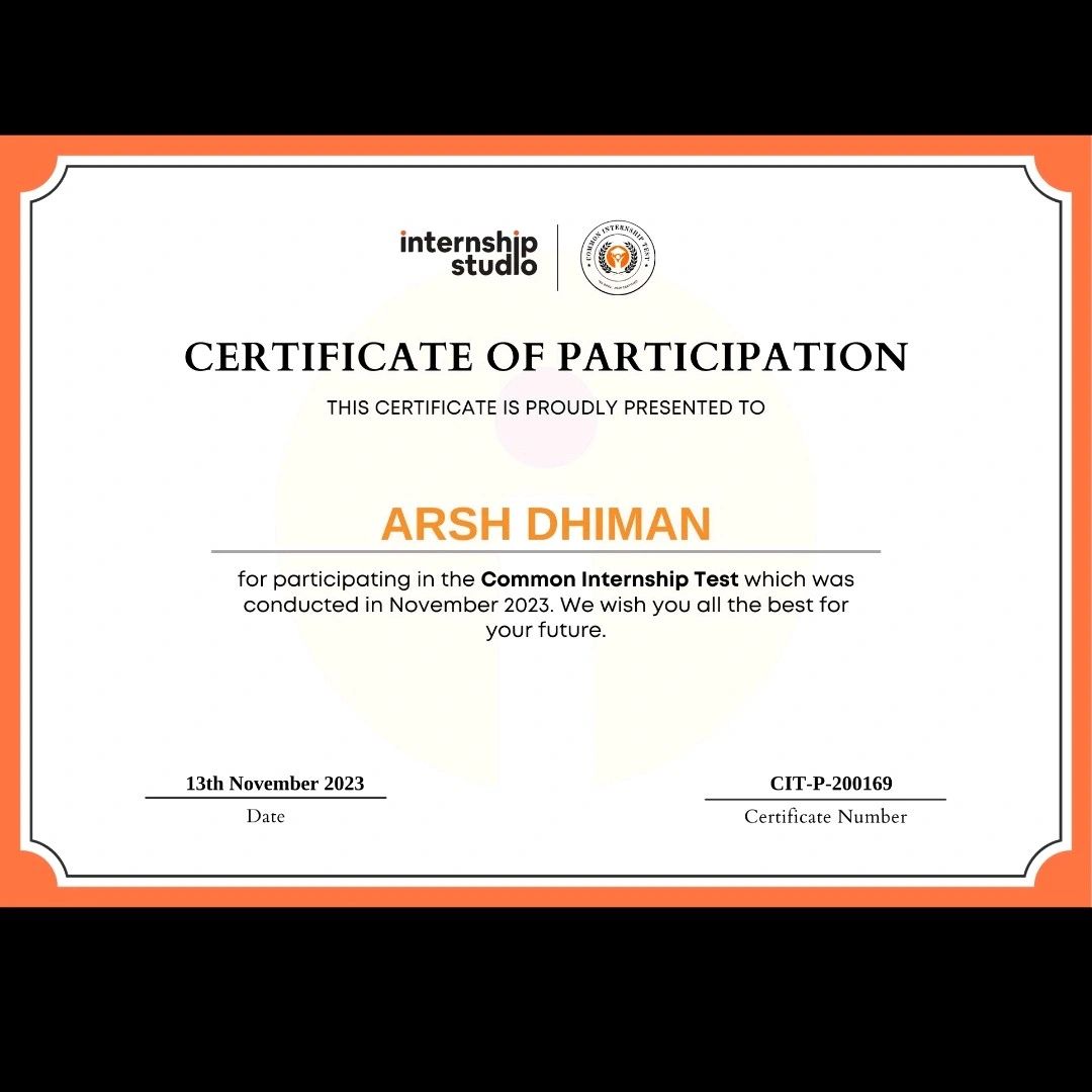 Arsh Dhiman on LinkedIn: #achievementunlocked #continuouslearning # ... Arsh Dhiman on LinkedIn: #achievementunlocked #continuouslearning # ...