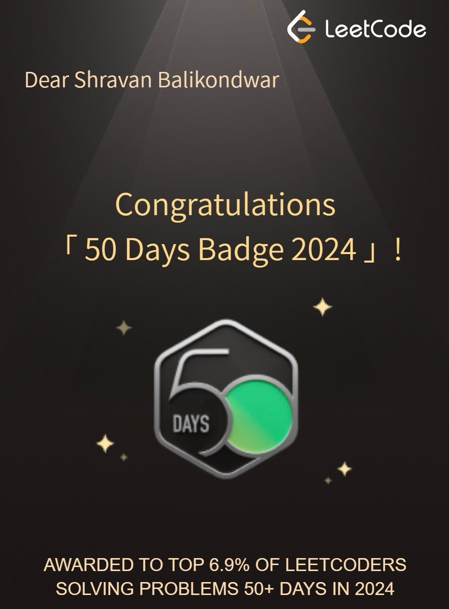 Shravan Balikondwar on LinkedIn: #leetcode #codingjourney # ... Shravan Balikondwar on LinkedIn: #leetcode #codingjourney # ...