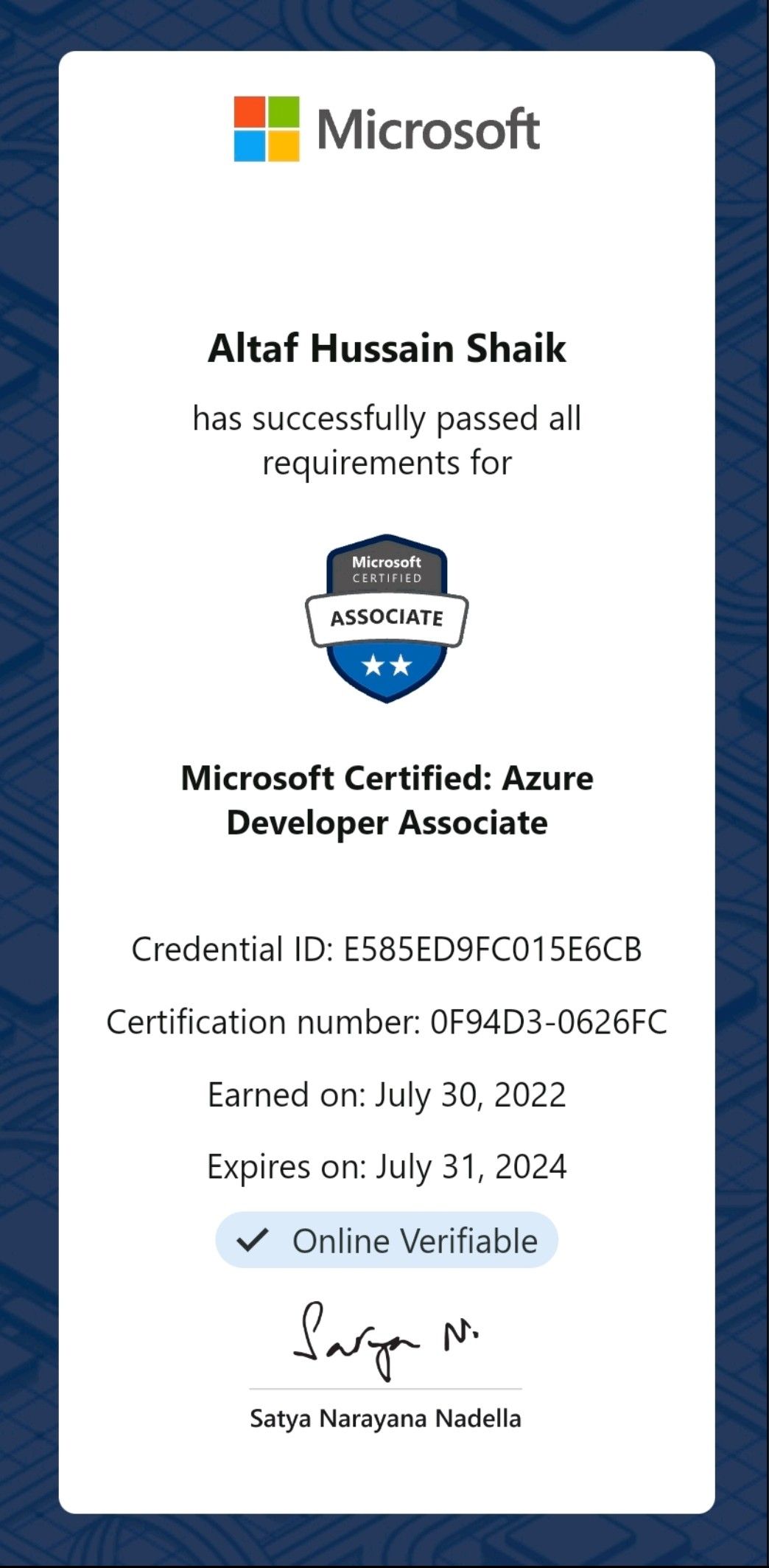 Altaf Hussain Shaik , PMP® on LinkedIn: #azure #developer #microsoft # ... Altaf Hussain Shaik , PMP® on LinkedIn: #azure #developer #microsoft # ...