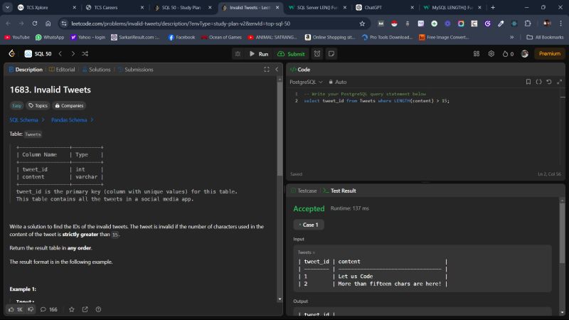 Abhishek Gupta on LinkedIn: #problemsolving #50daysofcode #sql # ... Abhishek Gupta on LinkedIn: #problemsolving #50daysofcode #sql # ...