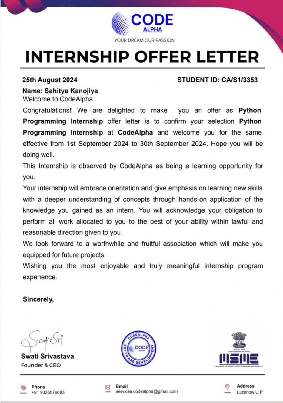 Sahitya Kanojiya on LinkedIn: #python #internship #codealpha Sahitya Kanojiya on LinkedIn: #python #internship #codealpha