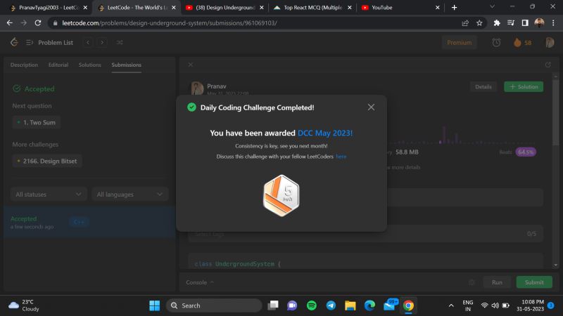Pranav Tyagi on LinkedIn: #consistencyiskey #leetcode #leetcode2023 # ... Pranav Tyagi on LinkedIn: #consistencyiskey #leetcode #leetcode2023 # ...
