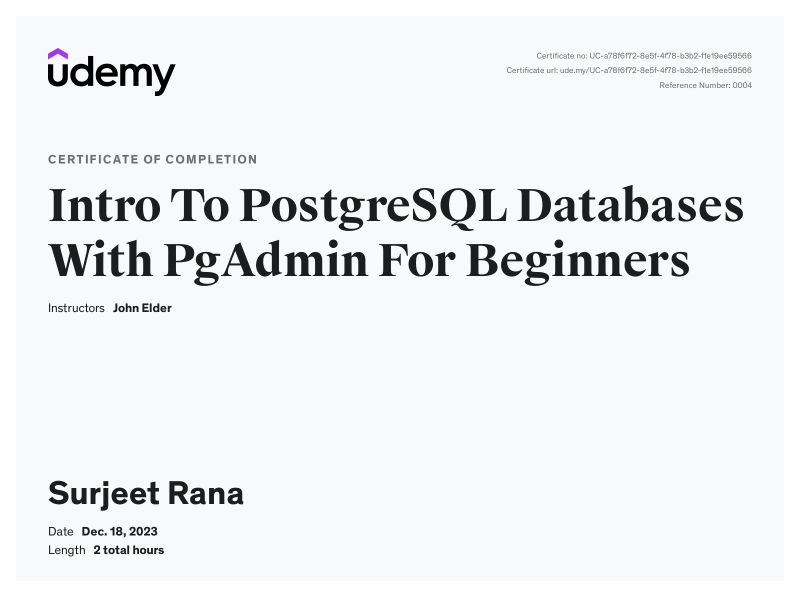 Surjeet Singh Rana on LinkedIn: #postgresql Surjeet Singh Rana on LinkedIn: #postgresql