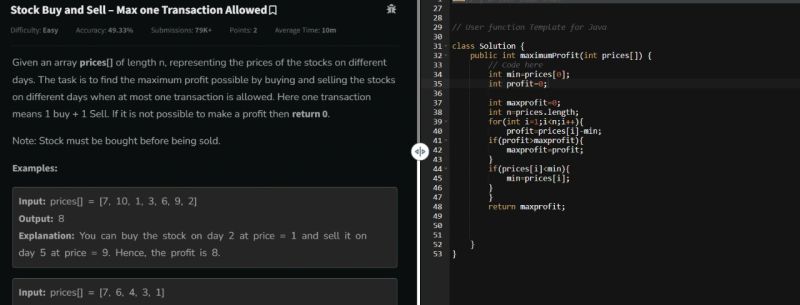 #day8 #gfg160 #160daysofcode #geeksforgeeks #java #dsa #stockproblem ... #day8 #gfg160 #160daysofcode #geeksforgeeks #java #dsa #stockproblem ...