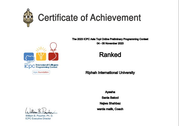 Ayesha . on LinkedIn: #giki #icpc #competitiveprogramming # ... Ayesha . on LinkedIn: #giki #icpc #competitiveprogramming # ...