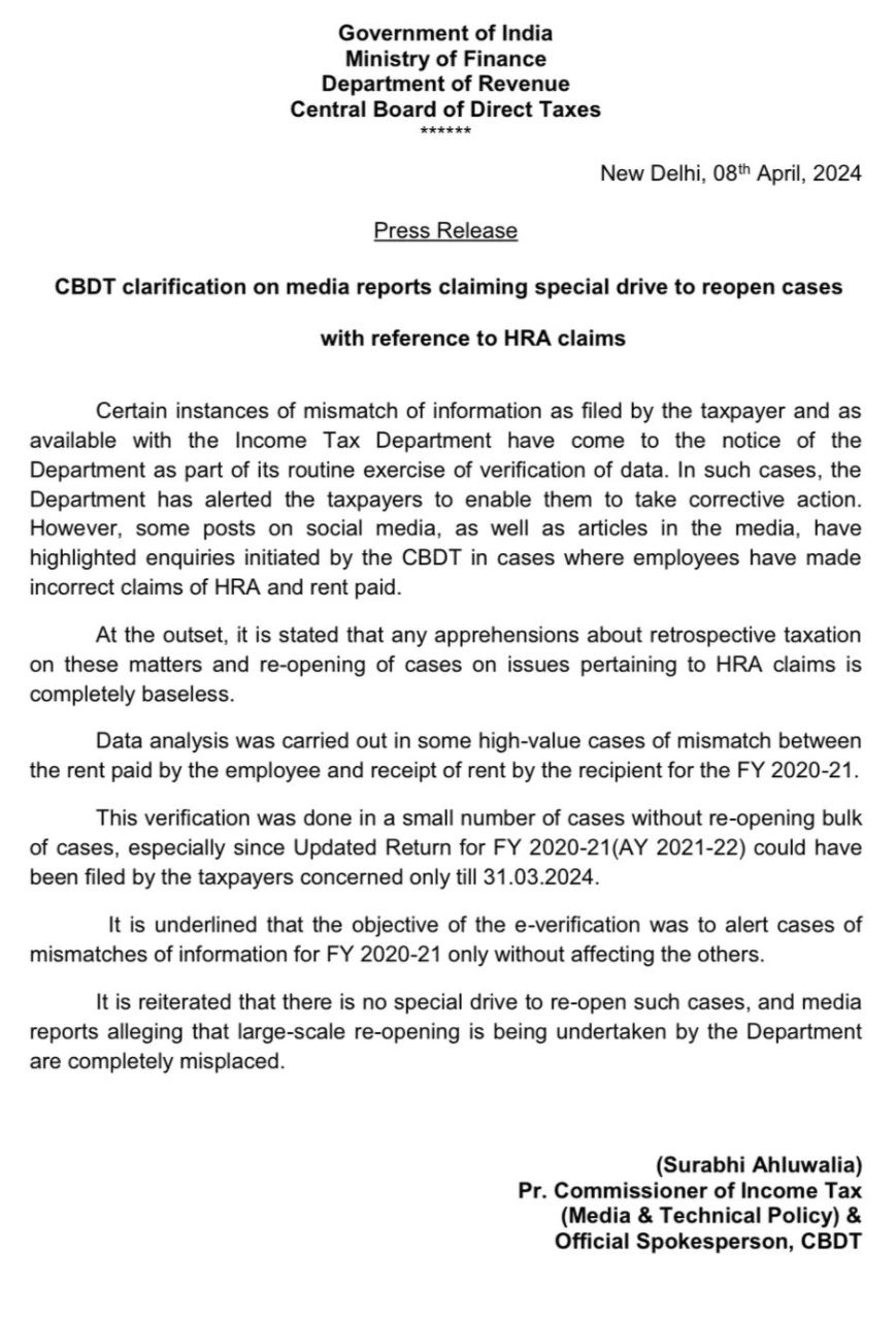 CBDT clarifies that apprehensions about retrospective taxation on ... CBDT clarifies that apprehensions about retrospective taxation on ...