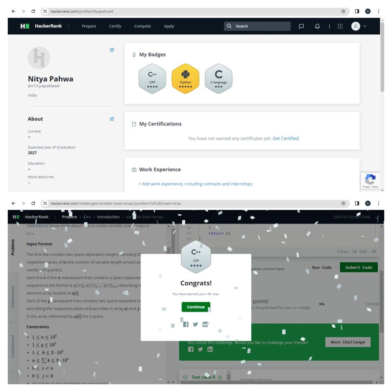 Nitya Pahwa on LinkedIn: #cplusplus #hackerrank #codingjourney # ... Nitya Pahwa on LinkedIn: #cplusplus #hackerrank #codingjourney # ...