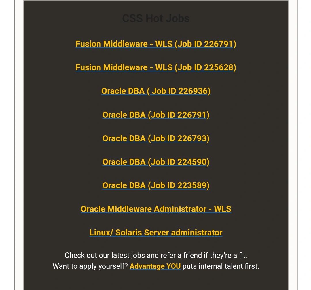 Oracle is hiring for multiple roles. please dm me your cv and details ... Oracle is hiring for multiple roles. please dm me your cv and details ...