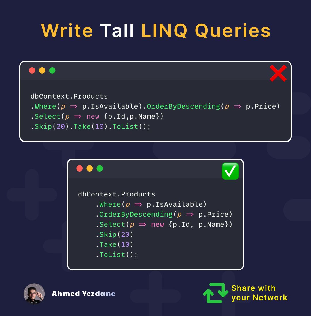 #linq #dotnet #codingstandards #programming #softwaredevelopment ... #linq #dotnet #codingstandards #programming #softwaredevelopment ...