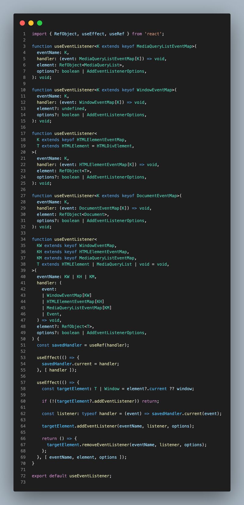 Introducing useEventListener custom React Hook | Şerif ÇOLAKEL posted ... Introducing useEventListener custom React Hook | Şerif ÇOLAKEL posted ...