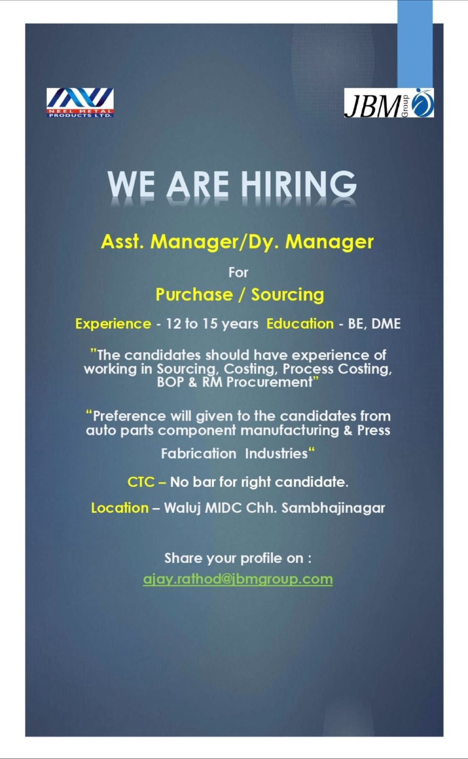 Ajay Rathod on LinkedIn: Hello connections….!!🙏 We Are Hiring for ... Ajay Rathod on LinkedIn: Hello connections….!!🙏 We Are Hiring for ...