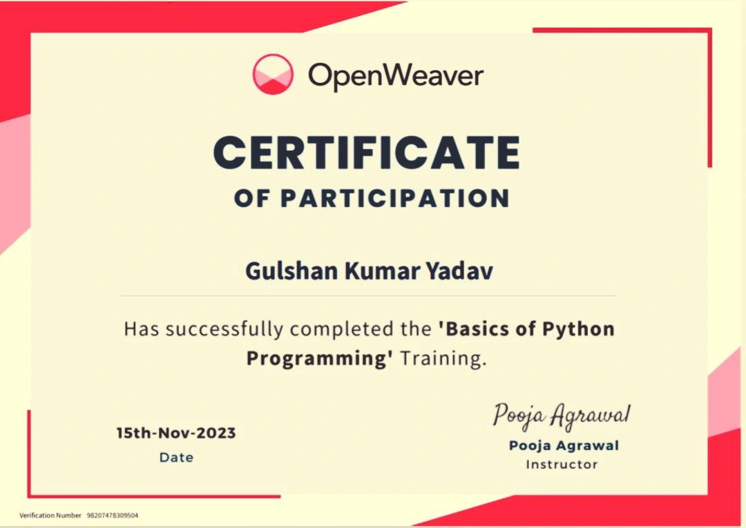 Gulshan Kumar Yadav on LinkedIn: Basics of Python...... Gulshan Kumar Yadav on LinkedIn: Basics of Python......