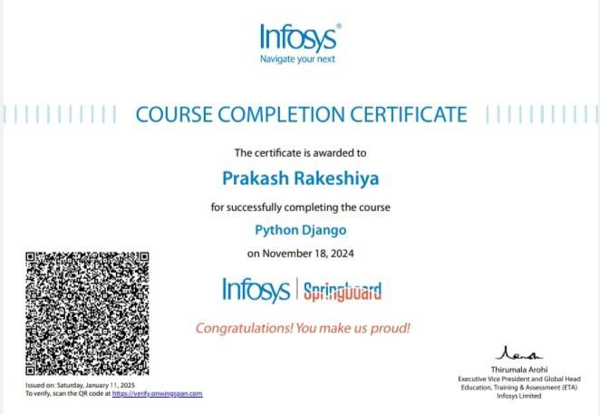 Prakash Rakeshiya on LinkedIn: I am thrilled to announce that I have ... Prakash Rakeshiya on LinkedIn: I am thrilled to announce that I have ...