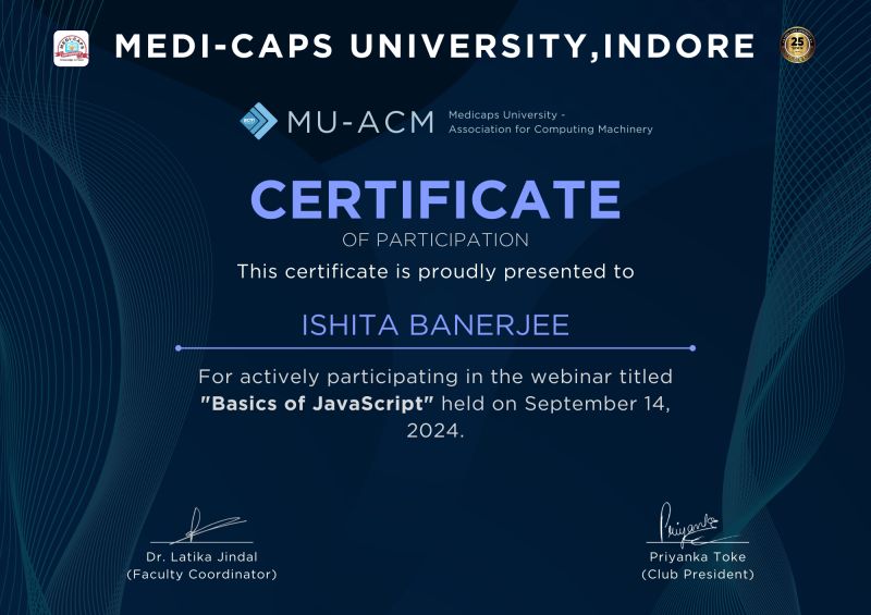 Ishita Banerjee on LinkedIn: #javascript #codingjourney #webdevelopment ... Ishita Banerjee on LinkedIn: #javascript #codingjourney #webdevelopment ...