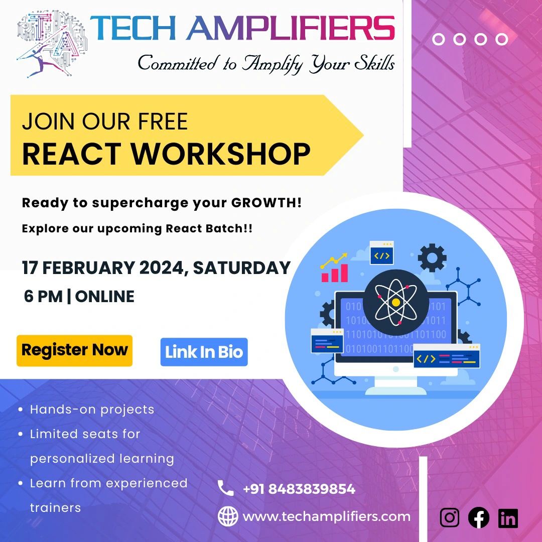 Tech Amplifiers on LinkedIn: #react #reactworkshop #learnreact # ... Tech Amplifiers on LinkedIn: #react #reactworkshop #learnreact # ...