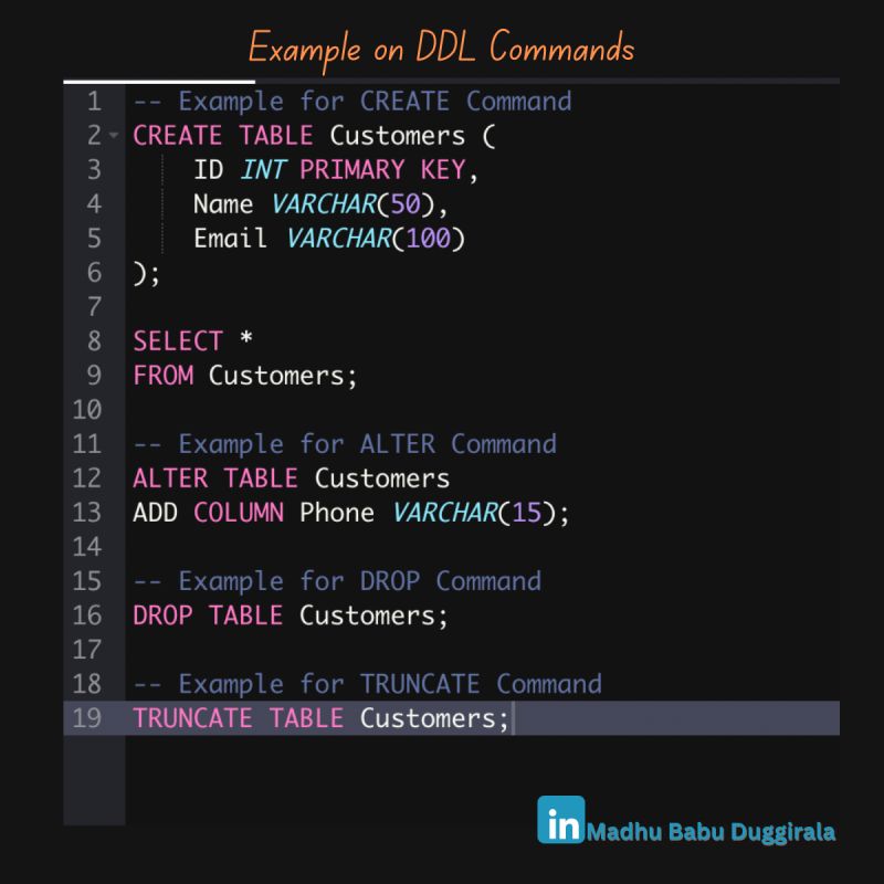 Madhu Babu Duggirala on LinkedIn: #sql #ddl #database #dataengineering ... Madhu Babu Duggirala on LinkedIn: #sql #ddl #database #dataengineering ...