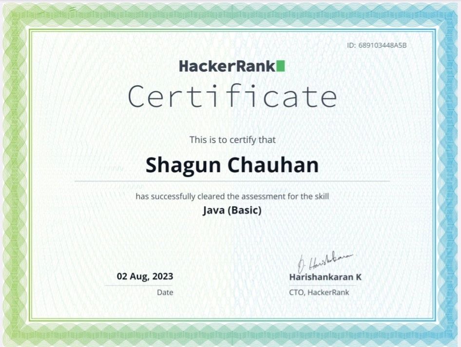 Shagun Chauhan on LinkedIn: #java #python #css #sql #achievement # ... Shagun Chauhan on LinkedIn: #java #python #css #sql #achievement # ...