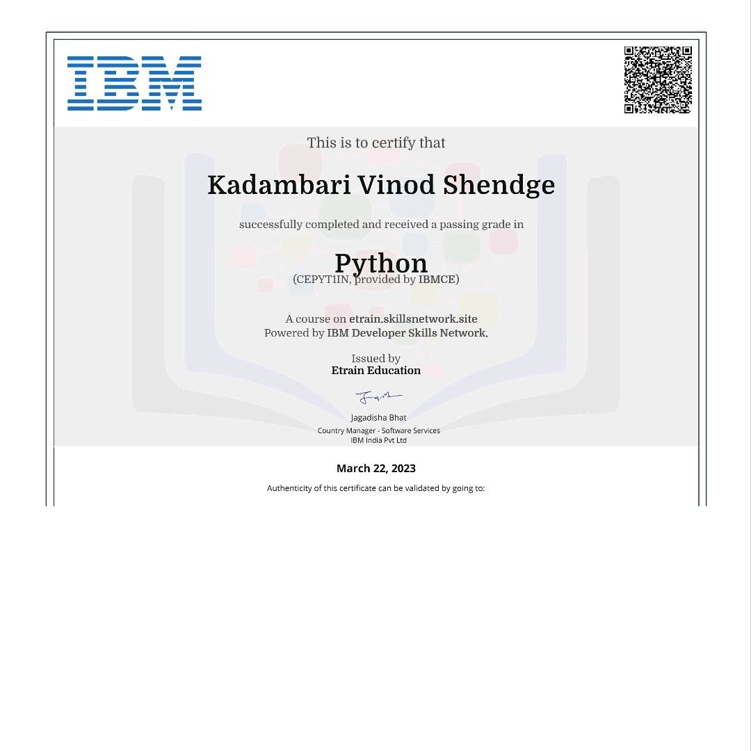 Kadambari Shendge on LinkedIn: #course #python Kadambari Shendge on LinkedIn: #course #python