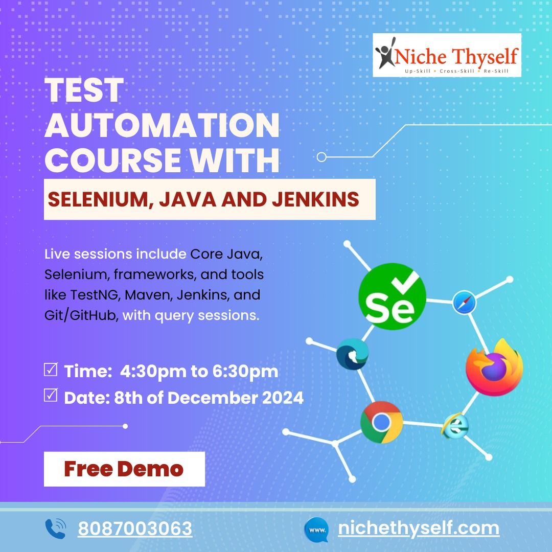 Niche Thyself on LinkedIn: #testautomation #selenium #java #jenkins # ... Niche Thyself on LinkedIn: #testautomation #selenium #java #jenkins # ...