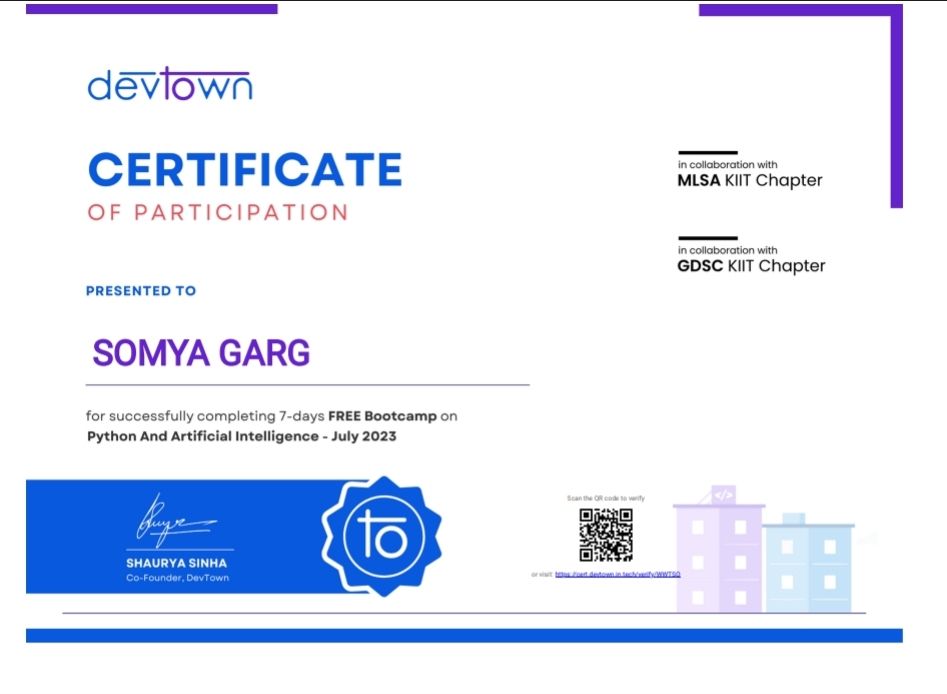 Somya Garg on LinkedIn: #devtown Somya Garg on LinkedIn: #devtown